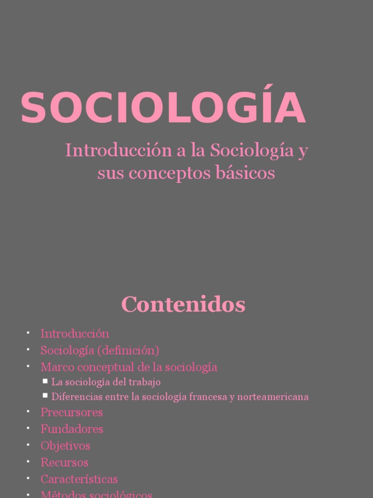 Introducción a la Sociología y Conceptos Clave | PDF | Sociología ...