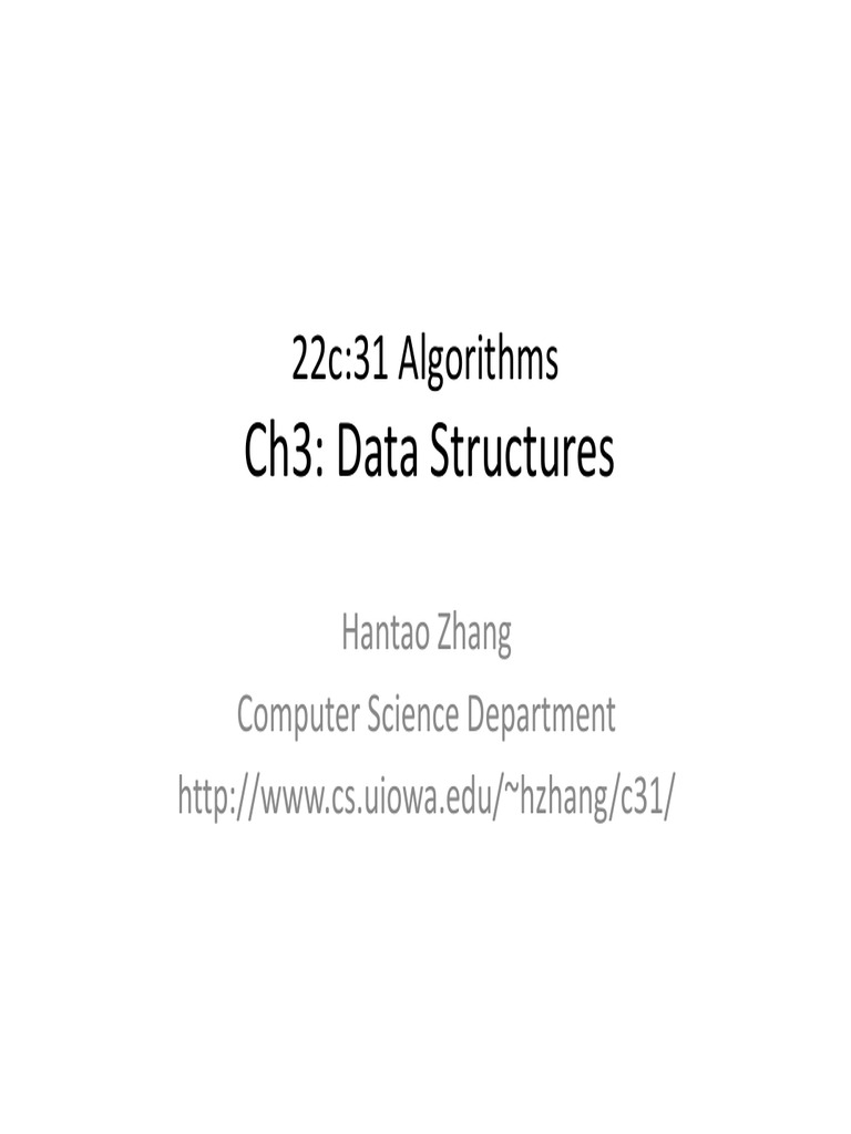 22c:31 Algorithms: Ch3: Data Structures | Download Free PDF | Queue ...