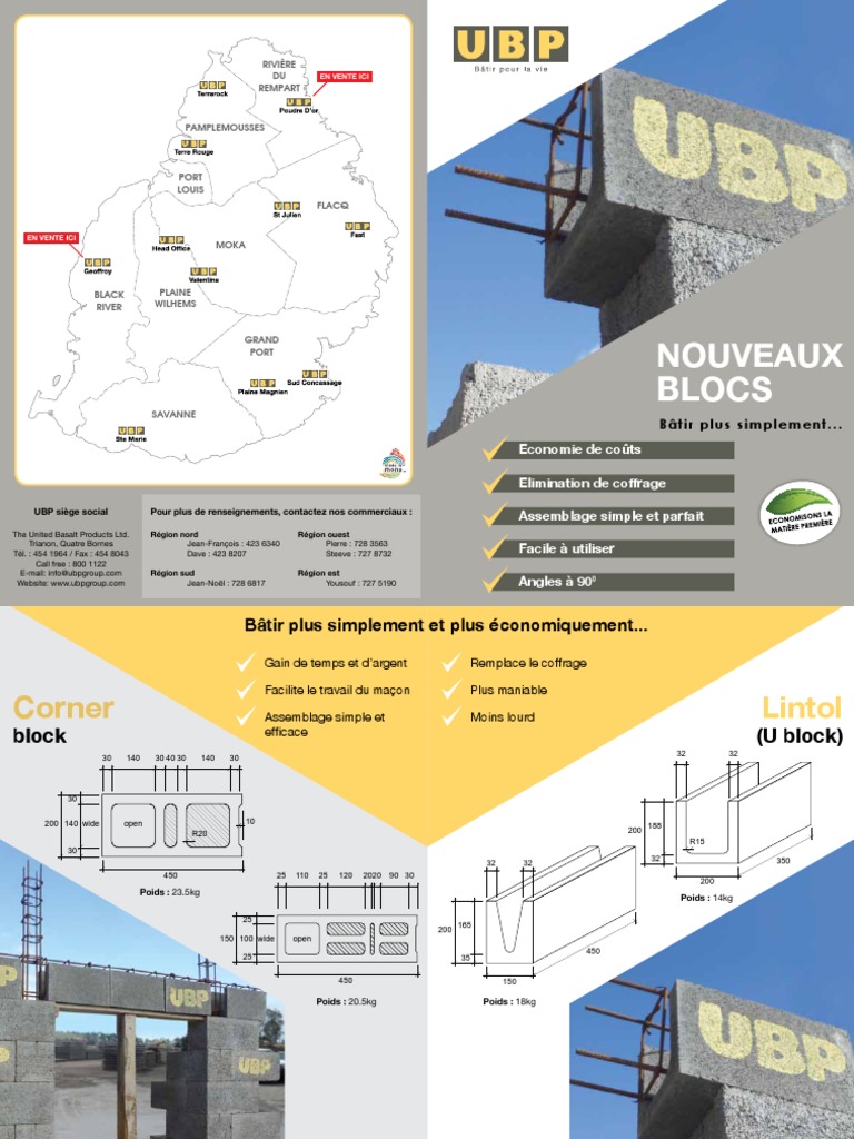 Liste des prix des blocs UBP 2025 | PDF