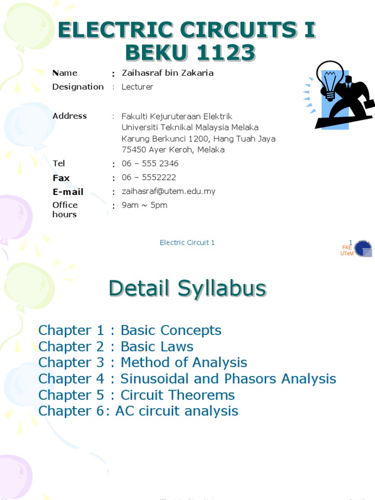 Lecture 1 - Chapter 1 (Basic Concepts) | PDF | Electric Current | Voltage