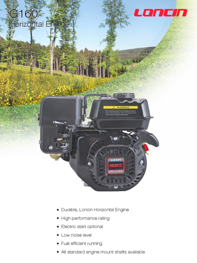 Loncin G160 Horizontal Engine Specs | PDF