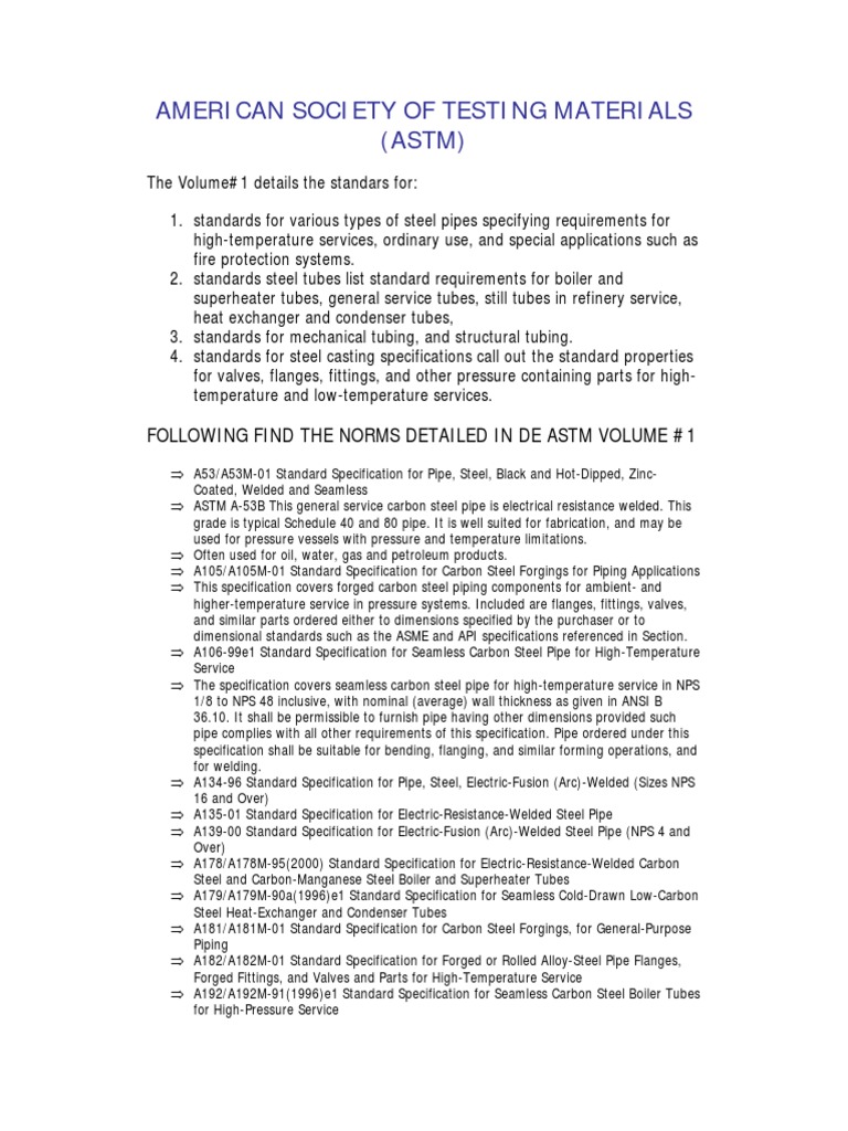 American Society of Testing Materials (Astm) | PDF | Pipe (Fluid ...