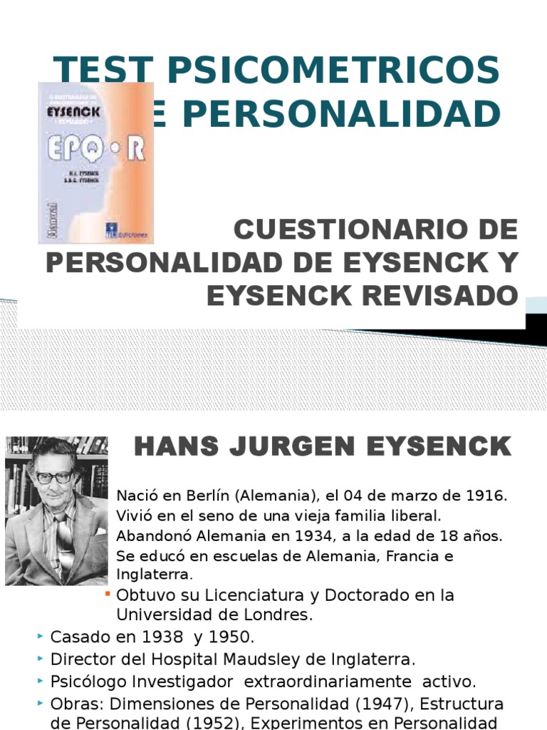 Prueba Personalidad EPQ-R | Validez (Estadísticas) | Psicología clínica