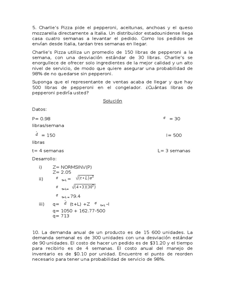 Ejercicios Io2 | PDF | Inventario | Business