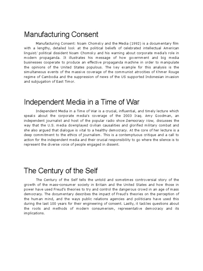 Manufacturing Consent | PDF