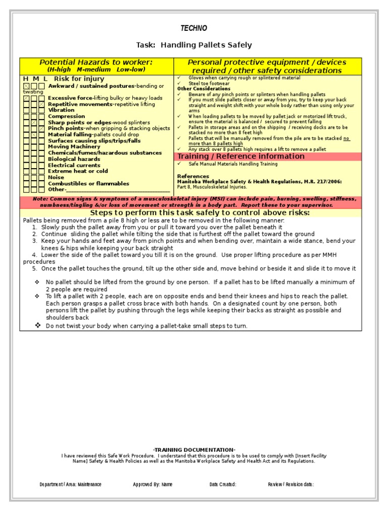 SWP3 Handling Pallets Safely | PDF | Pallet | Safety