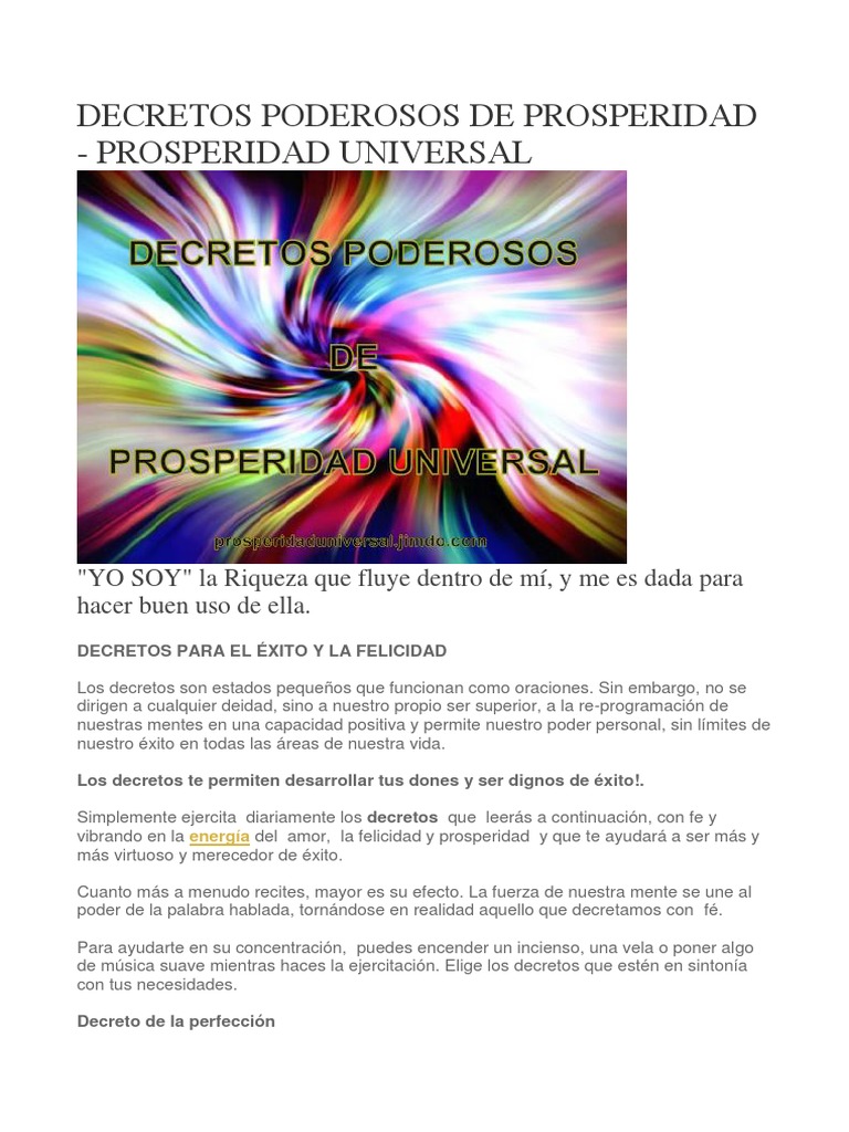 Decretos Poderosos de Prosperidad PDF | PDF | Amor | Dios