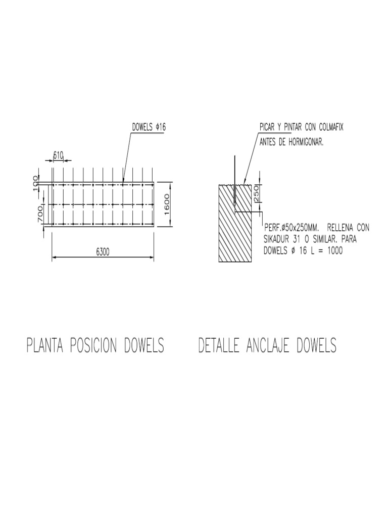 Dowels - Planta y Detalles | PDF