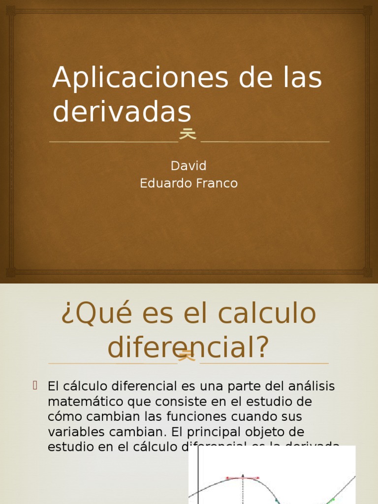 Aplicaciones de Las Derivadas | PDF | Calculo diferencial | Derivado