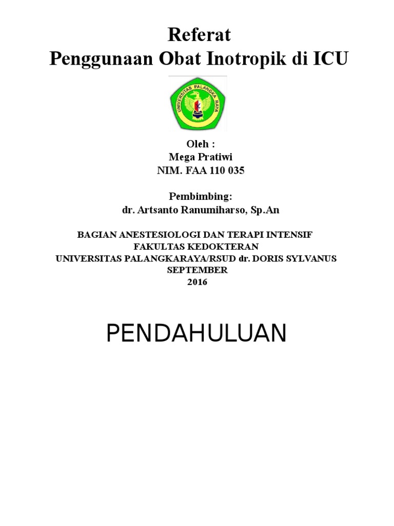 Penggunaan Obat Inotropik di ICU | PDF