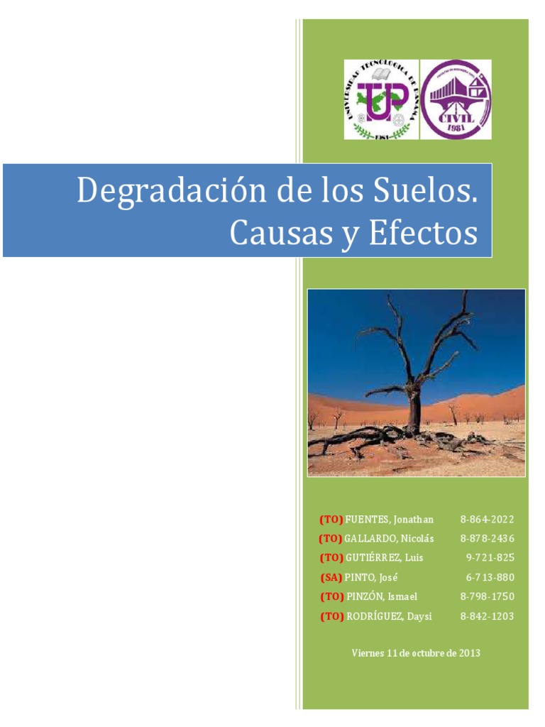 Degradación de Los Suelos. Causas y Efectos | Suelo | Erosión