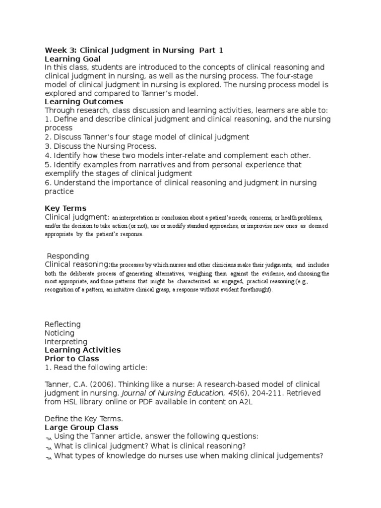 1I02 Clinical Nursing Practice Notes Week 3 Reflection (3 Parts) | PDF ...