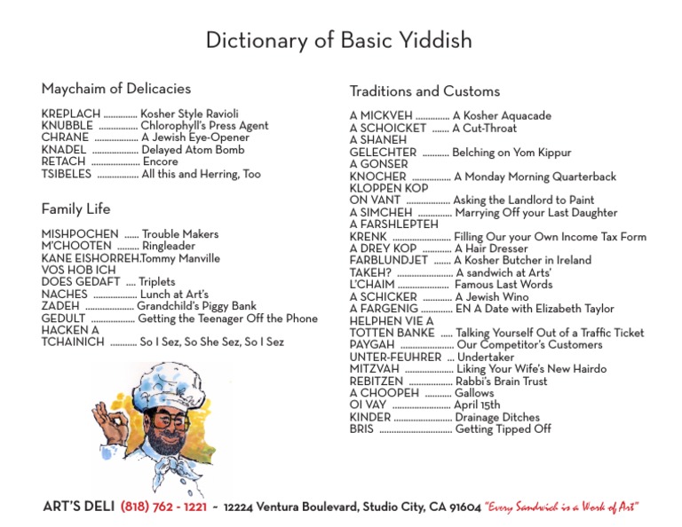 Dictionary of Basic Yiddish: Maychaim of Delicacies Traditions and ...