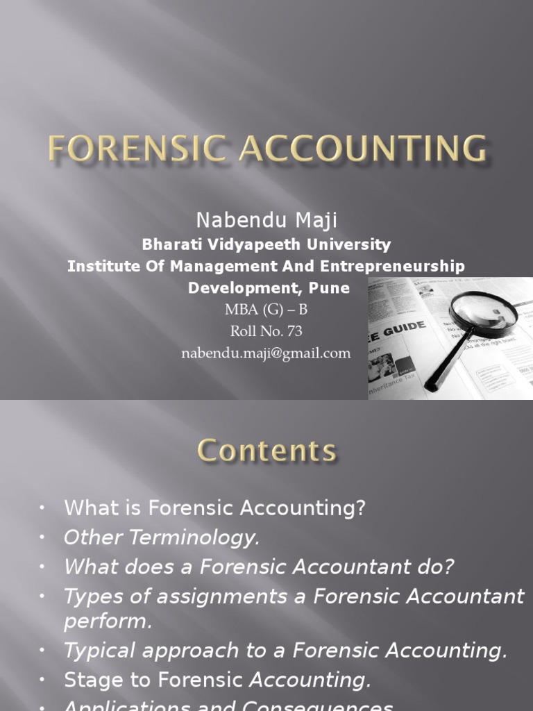 Overview of Forensic Accounting Practices | PDF | Audit | Forensic Science
