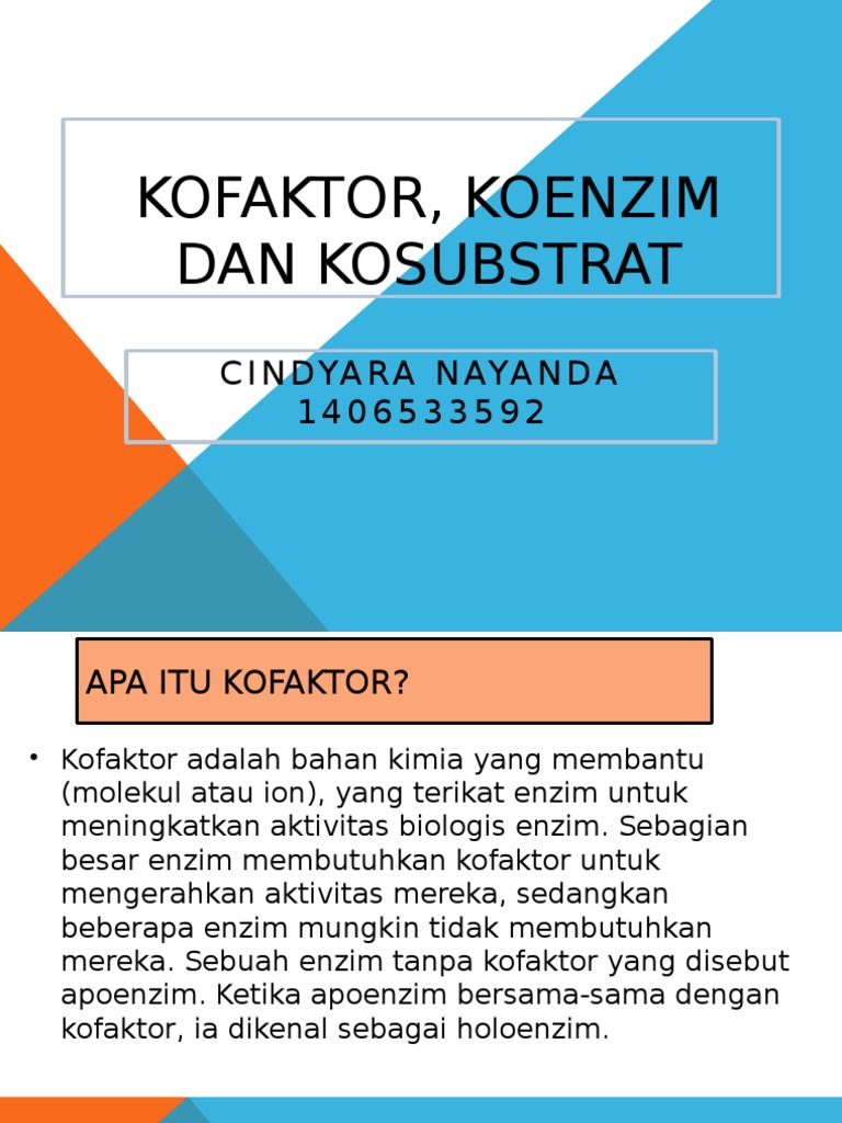 Kofaktor, Koenzim Dan Kosubstrat | PDF
