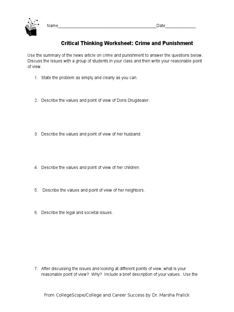 Worksheet Crime Punishment | PDF | Crime Thriller | Violence