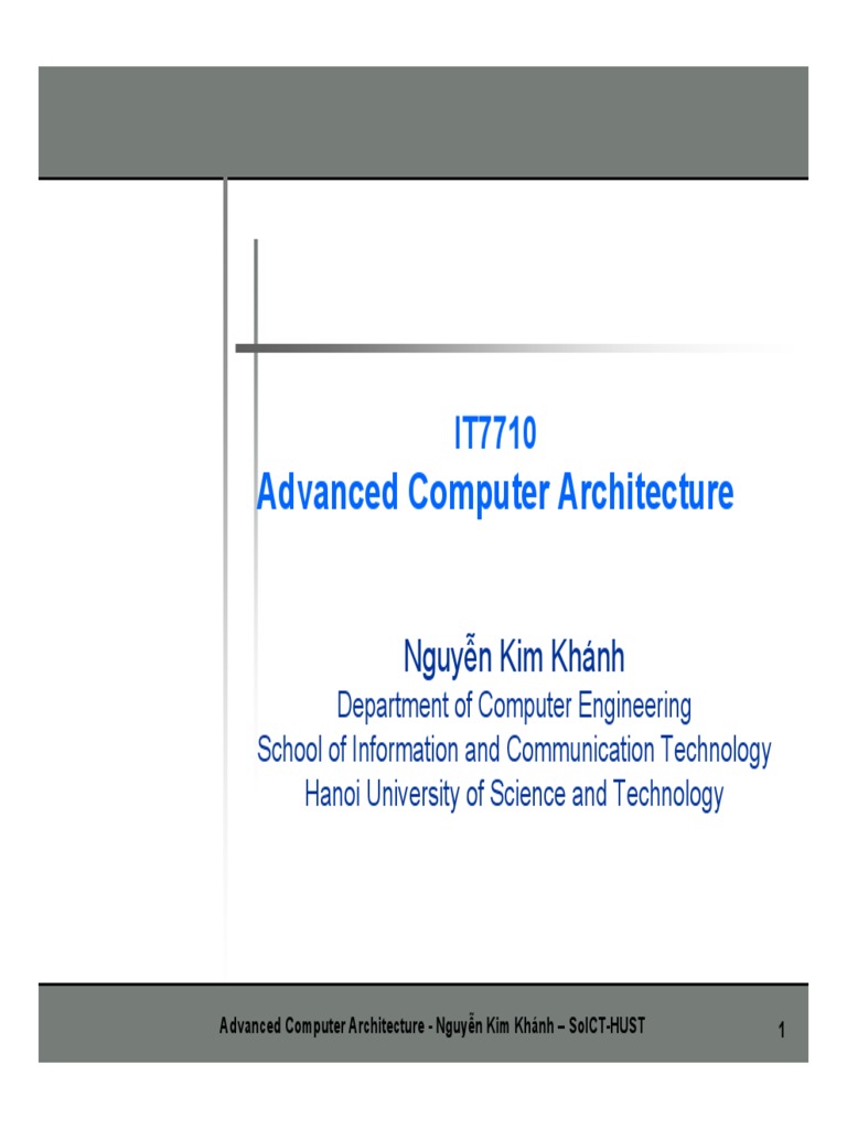 Advanced Computer Architecture: Nguyễn Kim Khánh | PDF | Cpu Cache ...