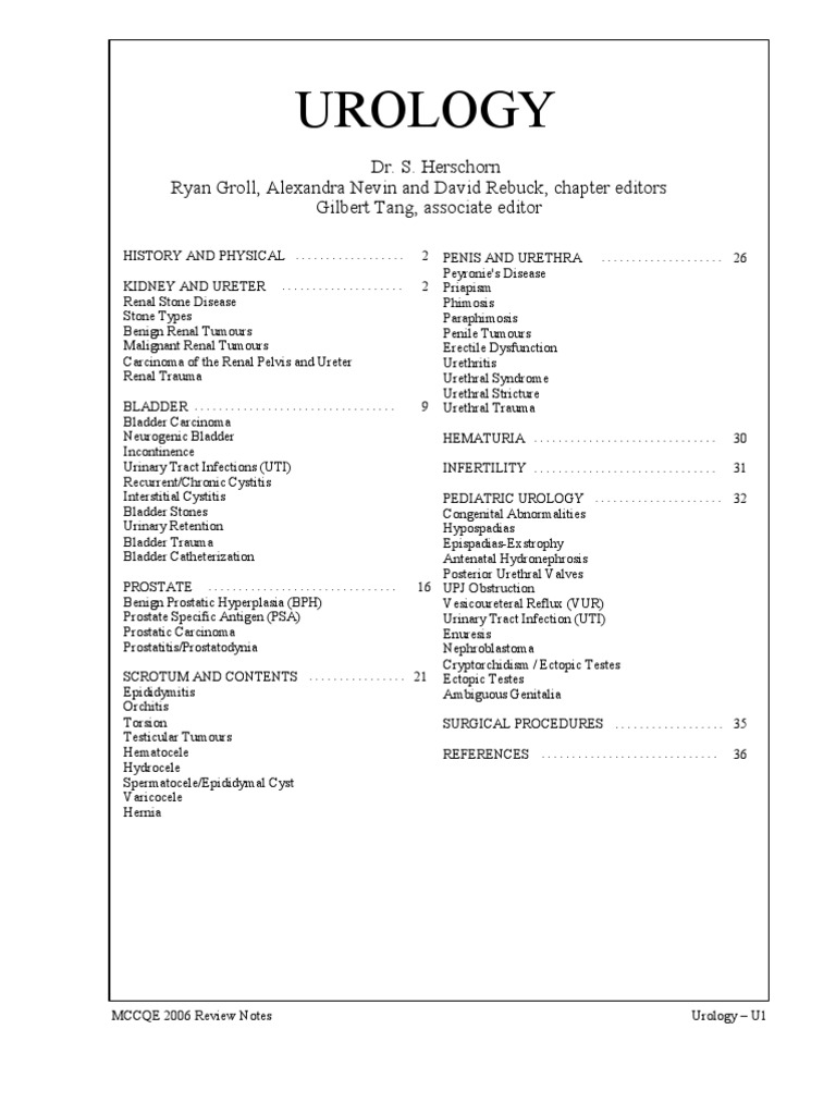 Urology | PDF | Urinary Incontinence | Urinary Tract Infection