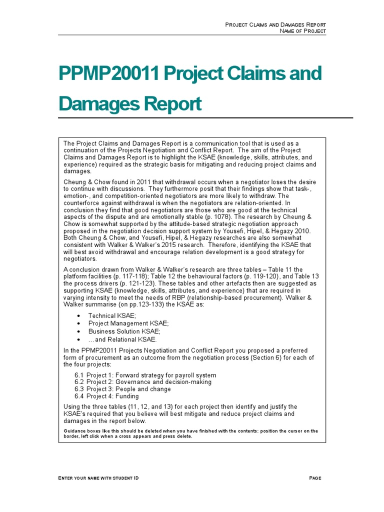 Project Claims & Damages Mitigation | PDF | Negotiation | Project ...