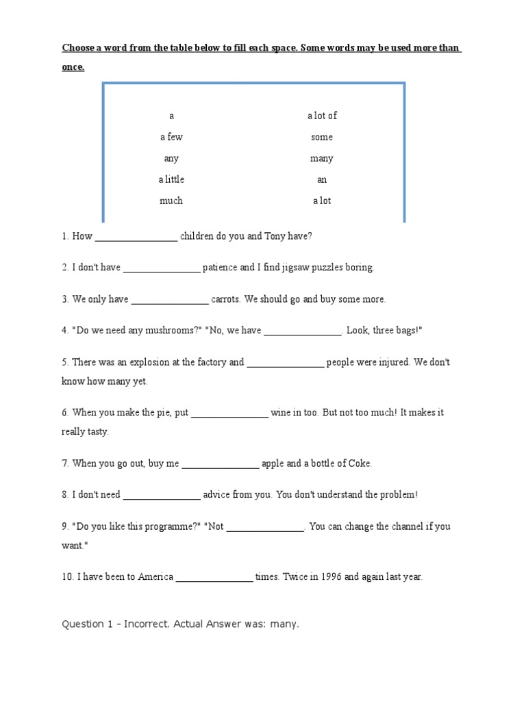 Determiners Exercise | PDF | Self-Improvement
