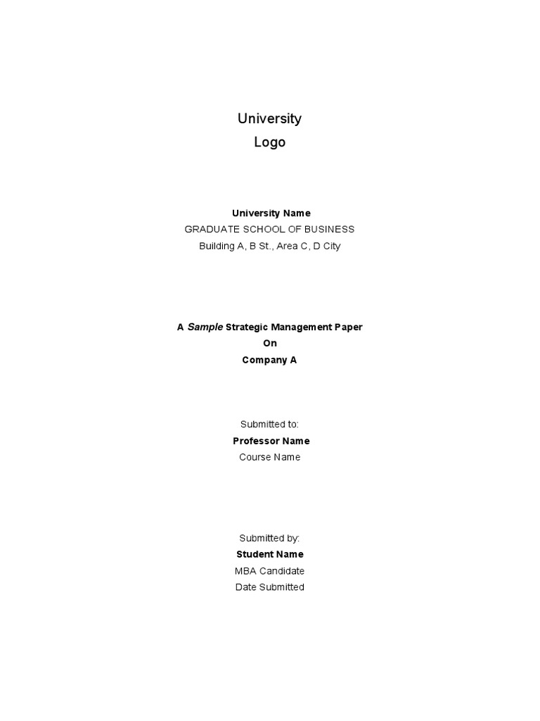 STRAMA Final Paper _sample only_.pdf | Strategic Management | Inflation