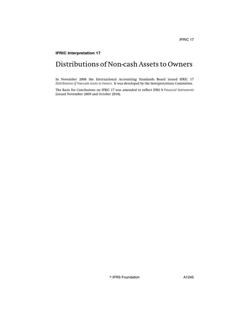 Ifric 17 | PDF | International Financial Reporting Standards | Ownership