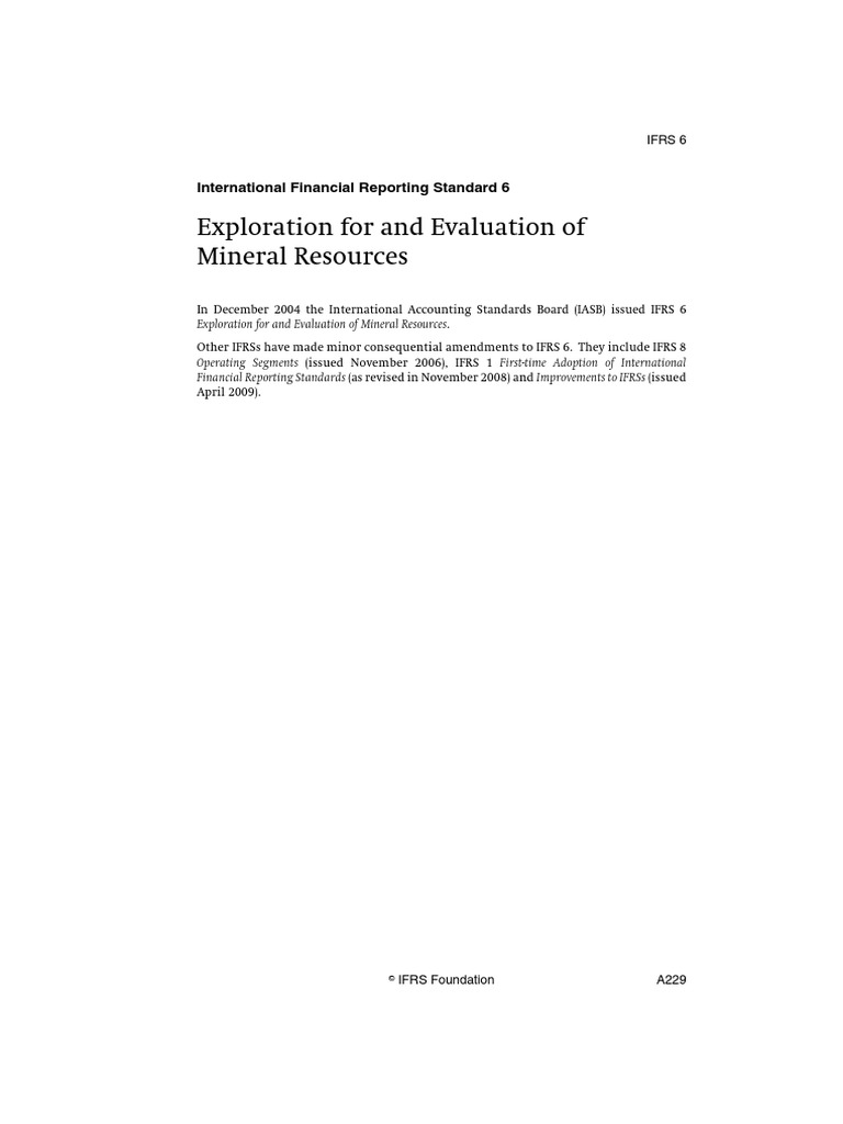 Ifrs 6 | PDF | International Financial Reporting Standards | Intangible ...