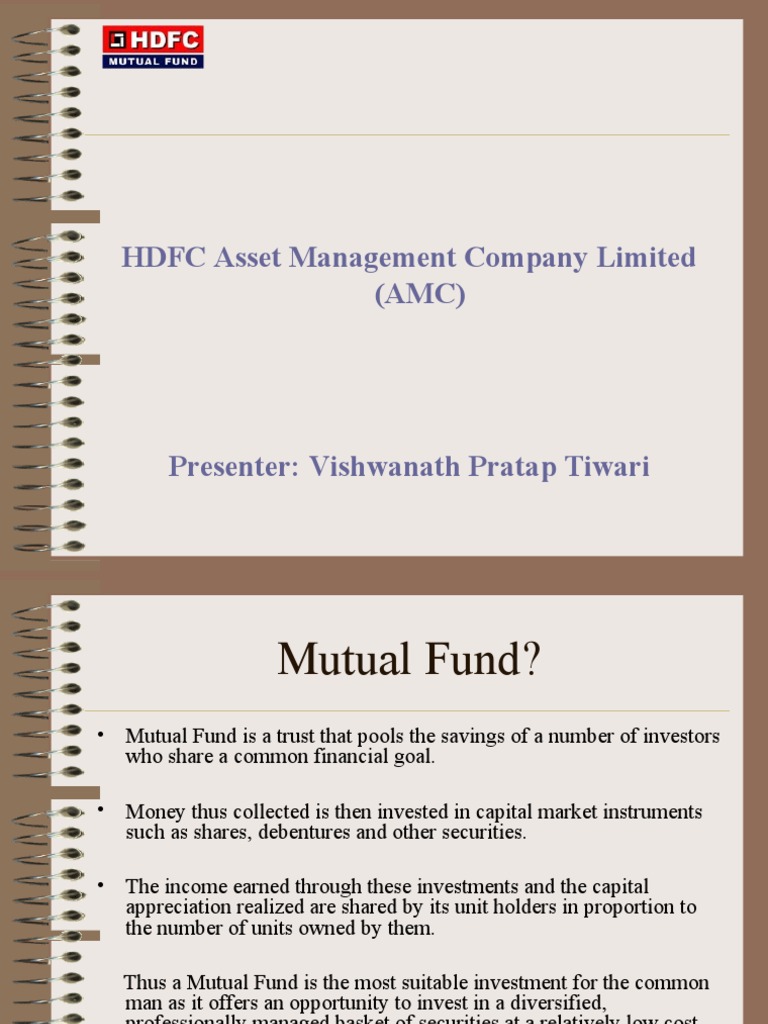 HDFC Asset Management Company Overview | PDF | Mutual Funds | Financial ...