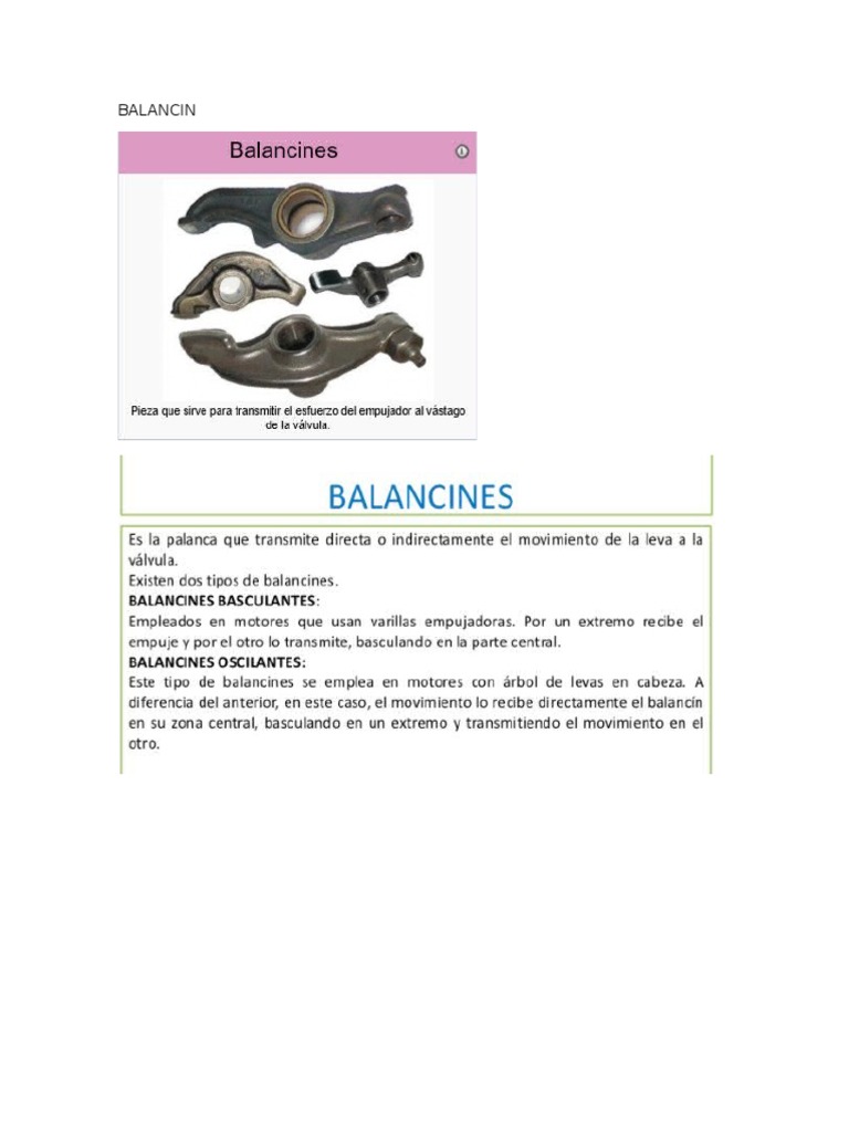 Tipos y Funcionamiento de Balancines | PDF | Ingeniería mecánica | Máquinas
