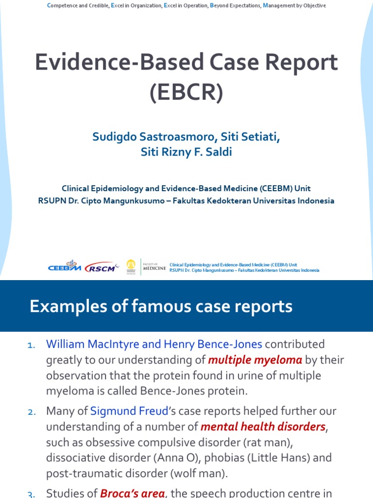 Evidence Based Case Report | Evidence Based Medicine | Epidemiology