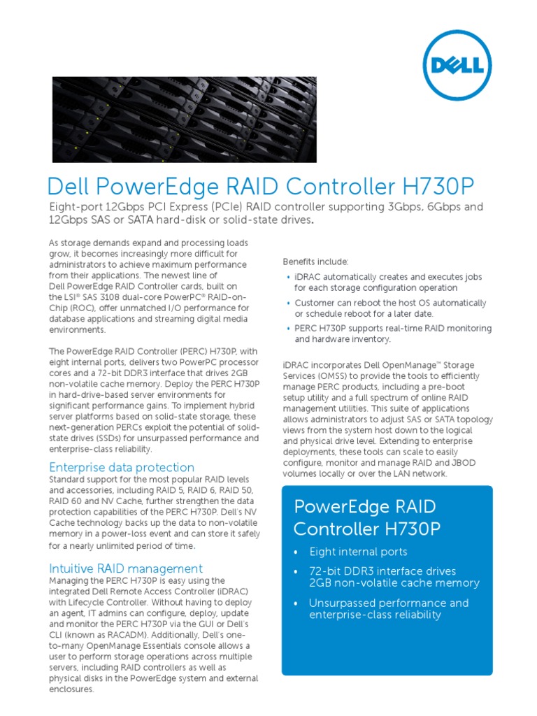 Dell PowerEdge RAID Controller H730P | PDF | Solid State Drive ...
