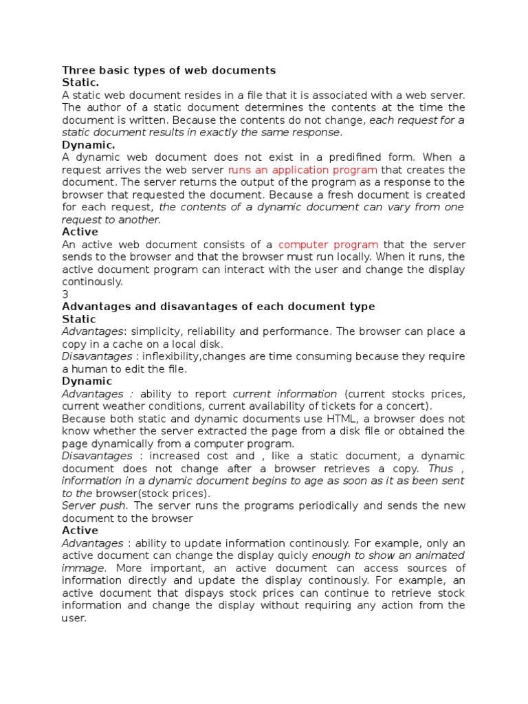 Three Basic Types of Web Documents | PDF | Web Page | Java Virtual Machine