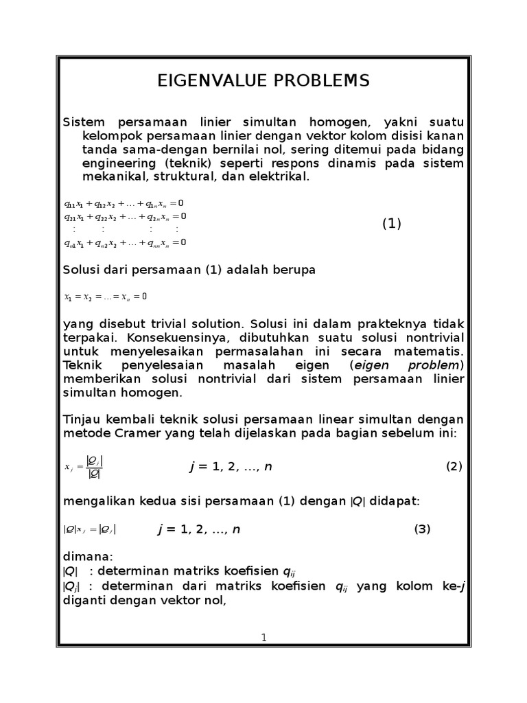 Eigenvalue Problems | PDF | Metode & Bahan Ajar | Sains & Matematika