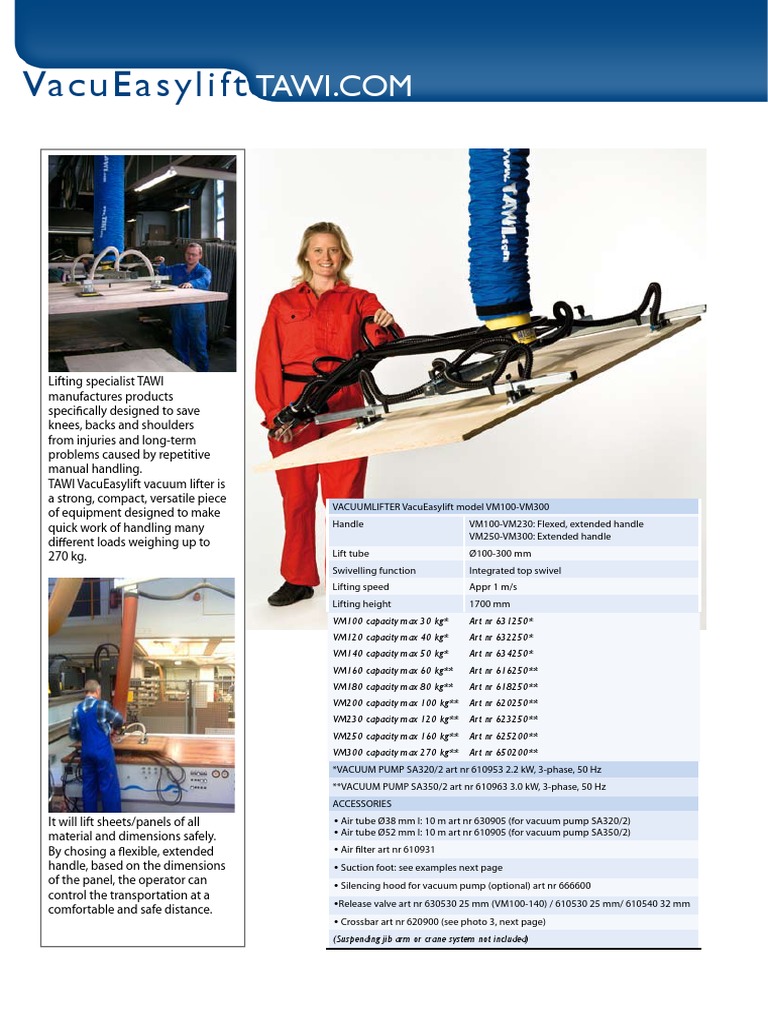 Datasheet VacuEasylift Sheet Lifter | PDF | Home & Garden | Technology ...