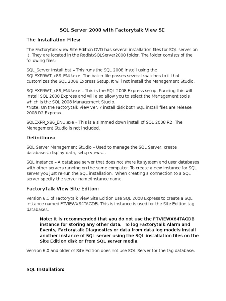 SQL | PDF | Microsoft Sql Server | Installation (Computer Programs)