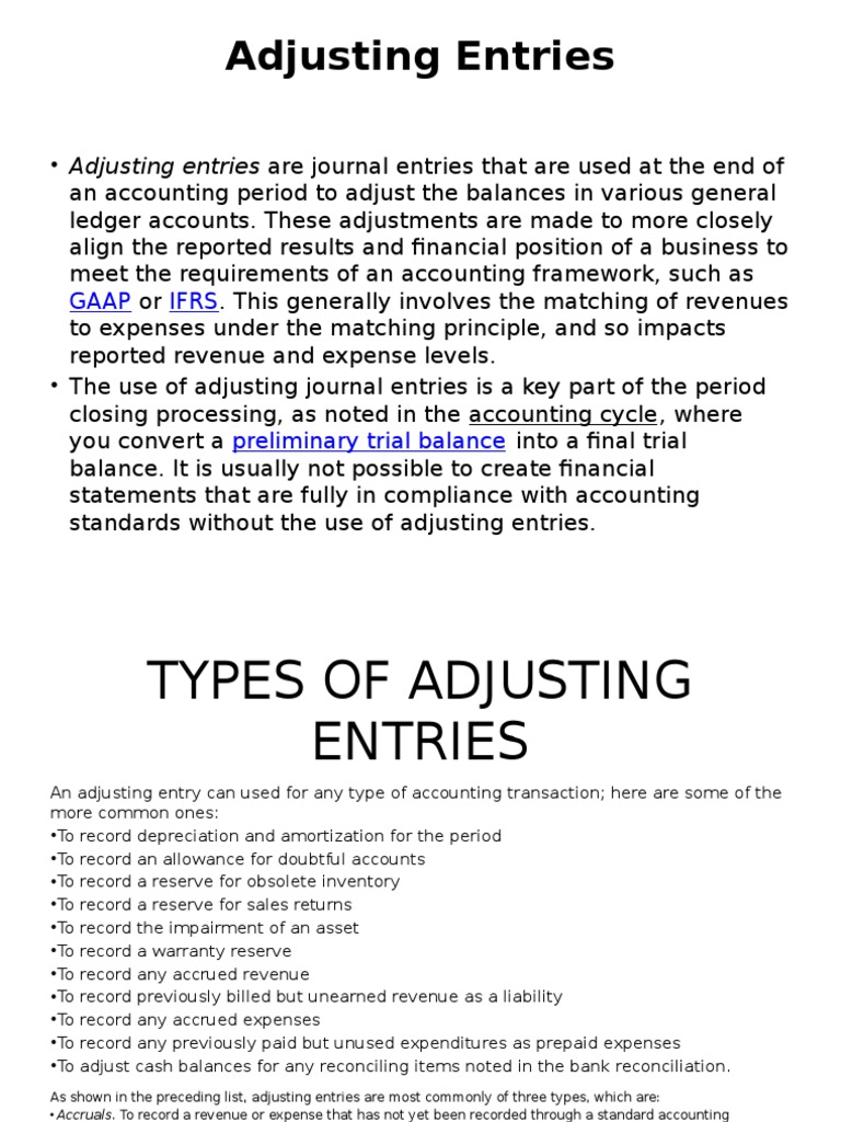 Adjusting Entries Guide | PDF | Debits And Credits | Accrual
