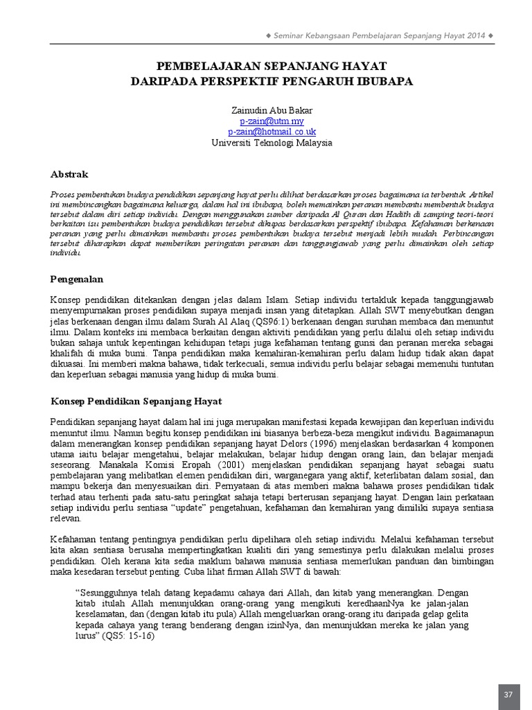 Pembelajaran Sepanjang Hayat | PDF