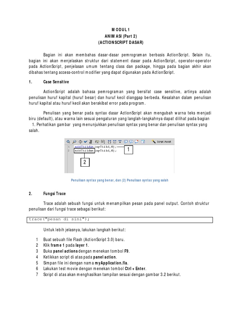 Modul Anmasi Actionscript 3 Dasar1 PDF | PDF