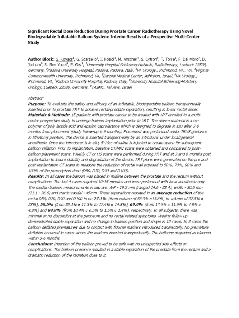 ASTRO 2010 Abstract Submitted and Accepted | PDF | Rectum | Prostate Cancer