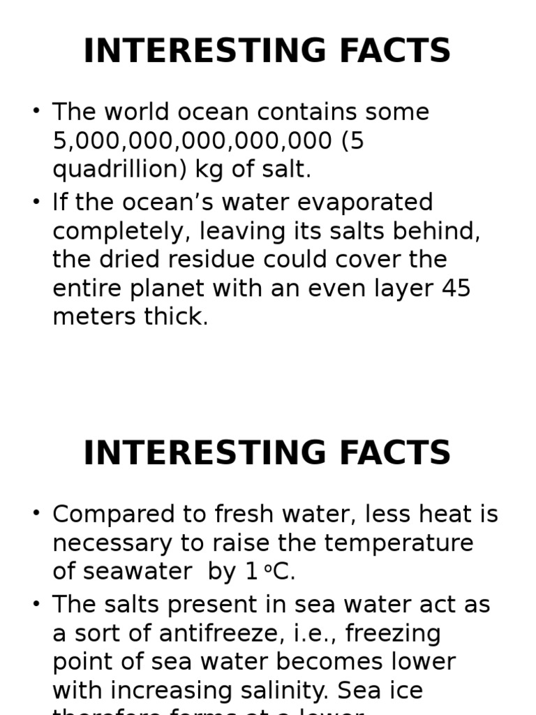 Interesting Facts About Oceans | PDF | Atmosphere Of Earth | Oceans