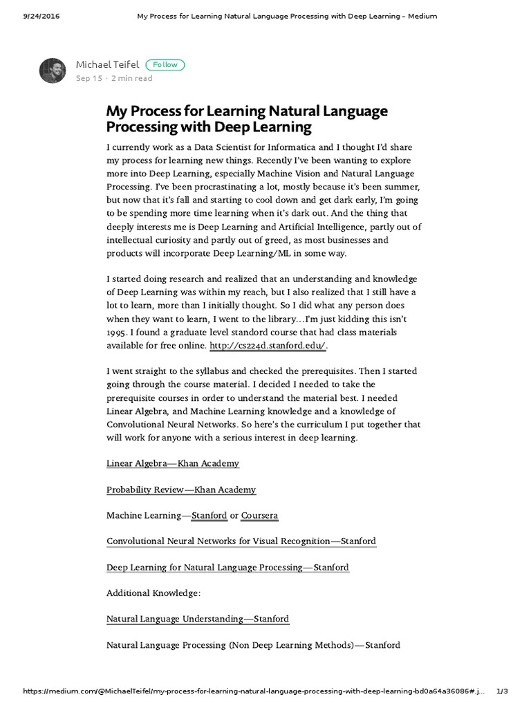 My Process For Learning Natural Language Processing With Deep Learning ...