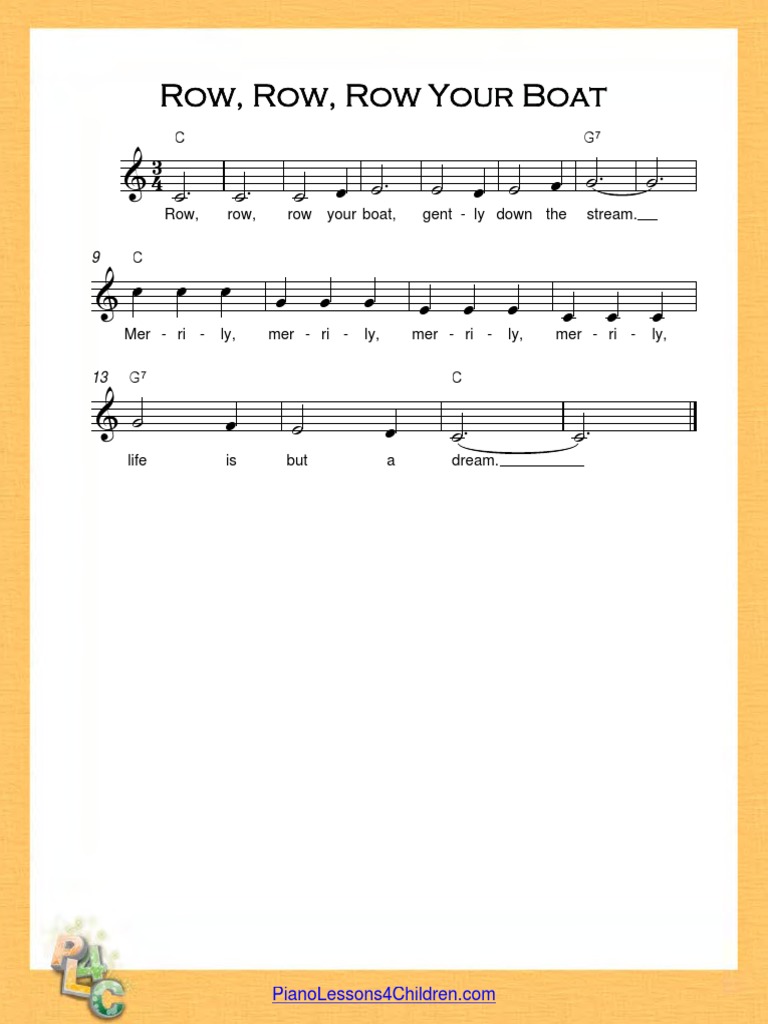 Row Row Row Your Boat Simple Chords C Major | PDF | American Songs | Songs