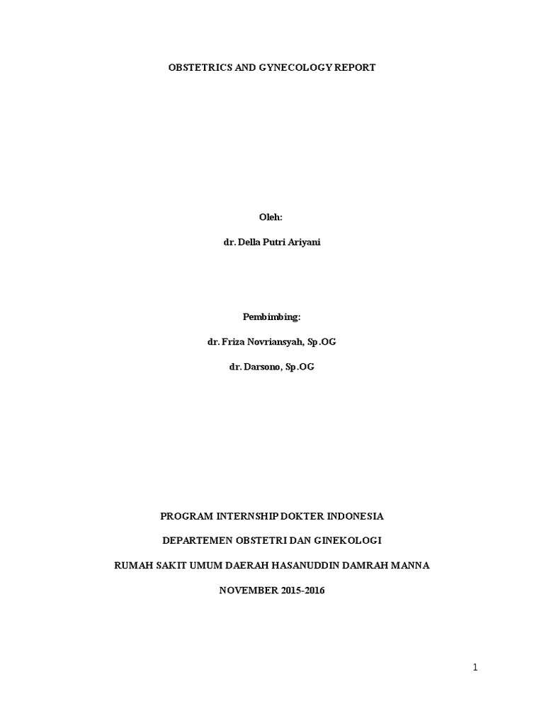 Obgyn Report III | PDF | Self-Improvement