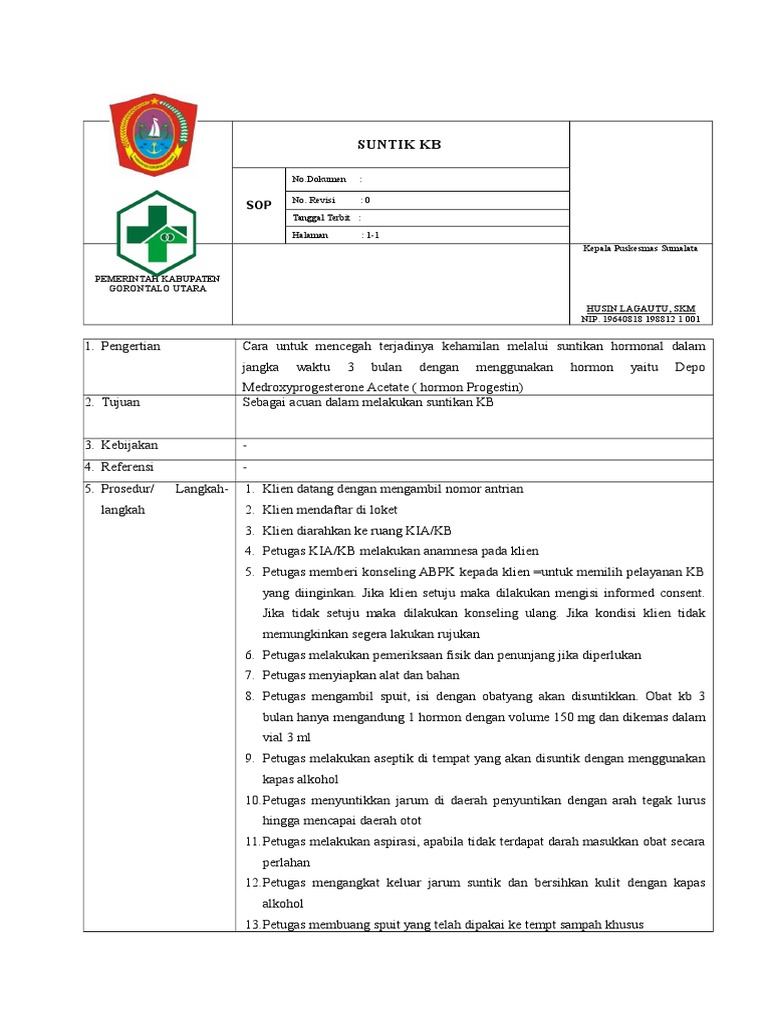 Sop Suntik KB 3 Bulan | PDF