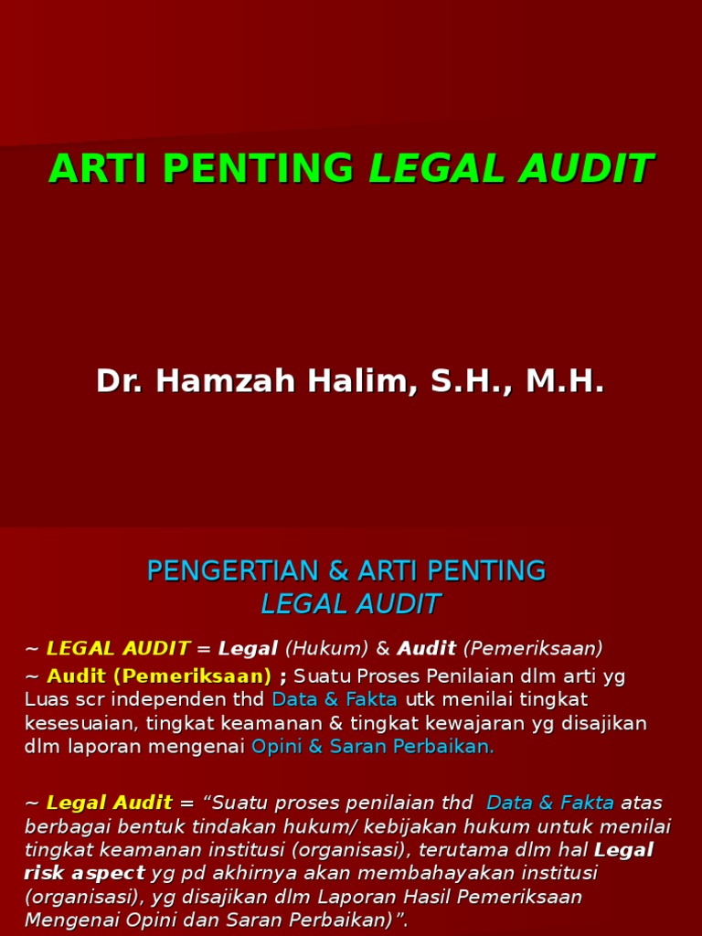Pengertian & Arti Penting Legal Audit | PDF