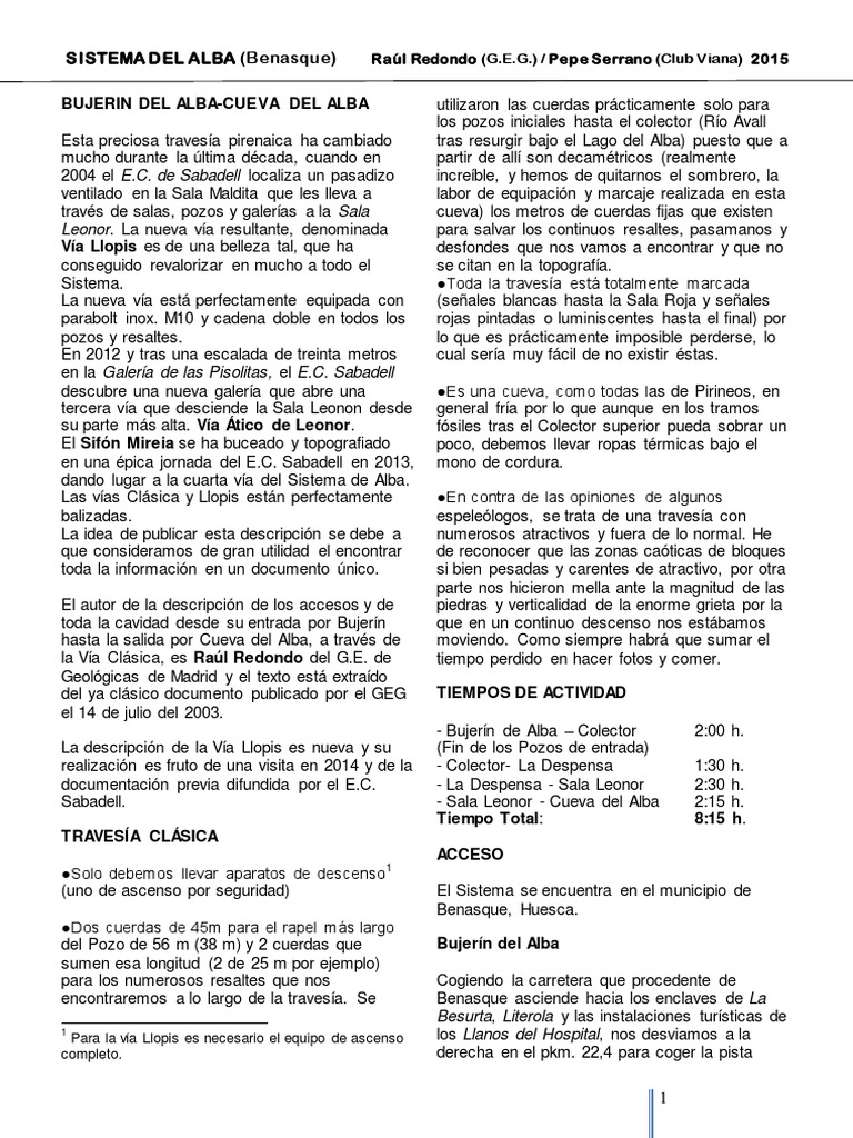 Travesía Sistema del Alba Benasque | PDF | Geografía Física | Ciencias ...