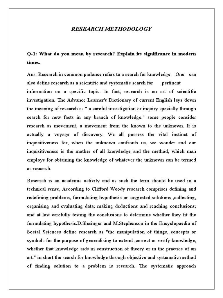 Research Methodology | PDF | Qualitative Research | Statistical ...