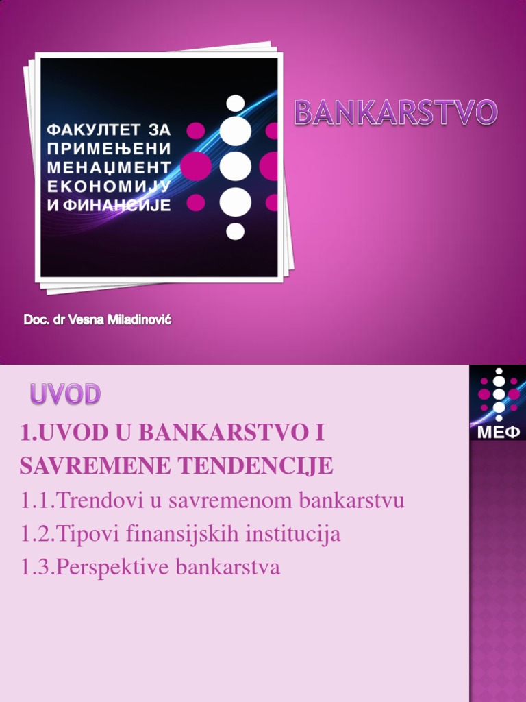 Bankarstvo Prezentacija | PDF