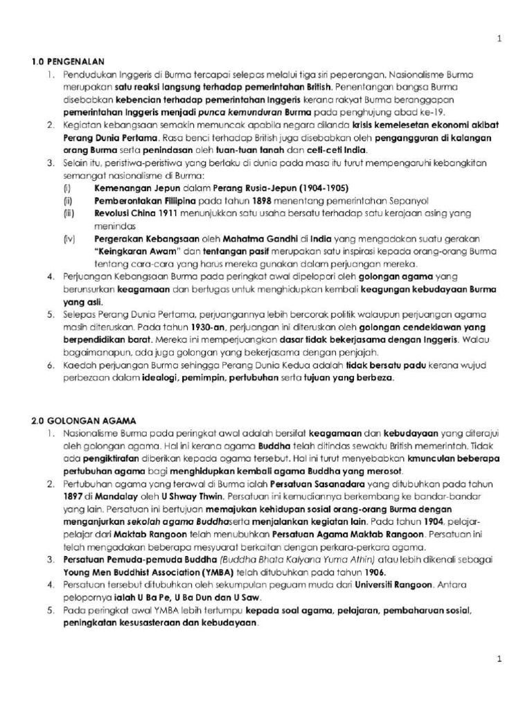 Gerakan Nasionalisme Di Burma | PDF