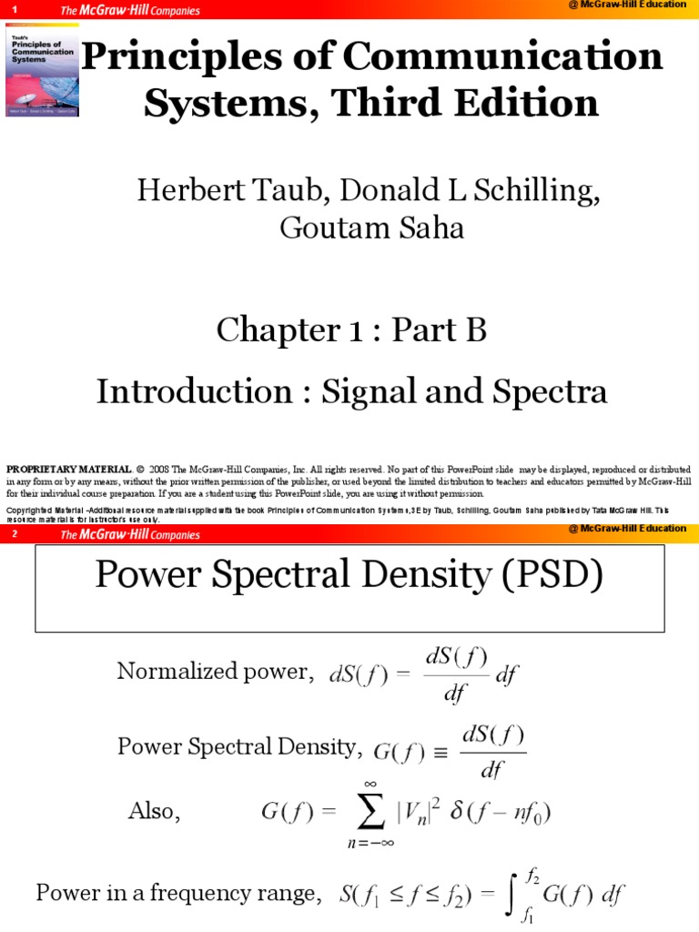 PowerPoint Slides To PCS Chapter 01 Part B | PDF | Spectral Density | Filter (Signal Processing)